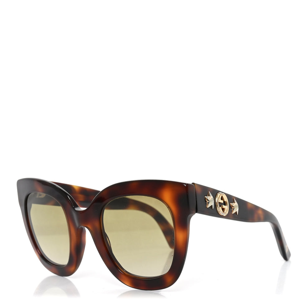 Gucci Round Frame Star Sunglasses GG0208S Tortoise 1890910 – FASHIONPHILE