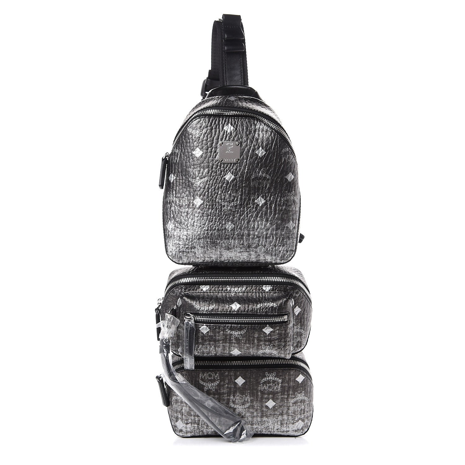 MCM Gradation Visetos Trey 4-in-1 Sling Backpack Silver 576107 ...