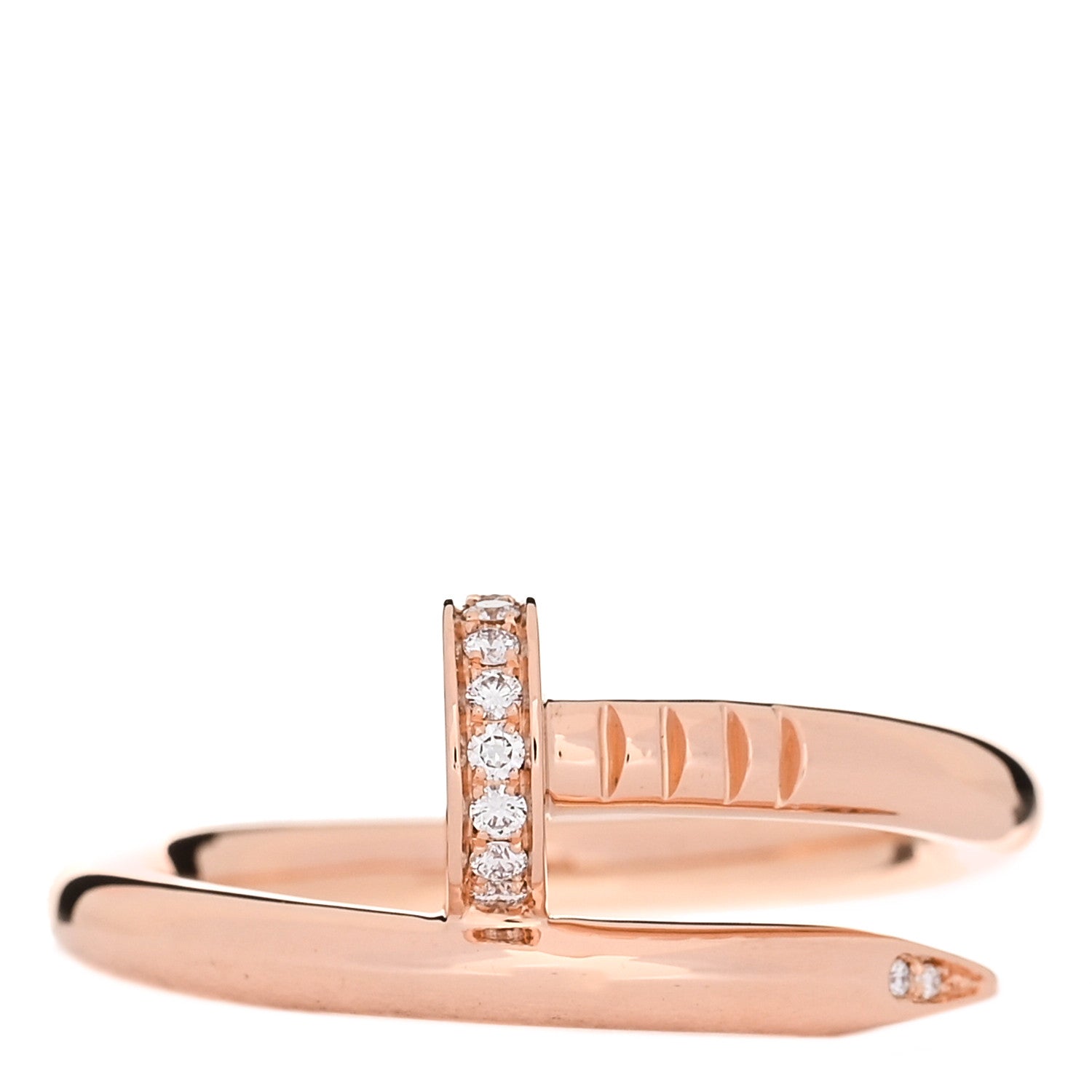 Cartier 18K Pink Gold Diamond Juste Un Clou Ring 57 8 1163450 ...