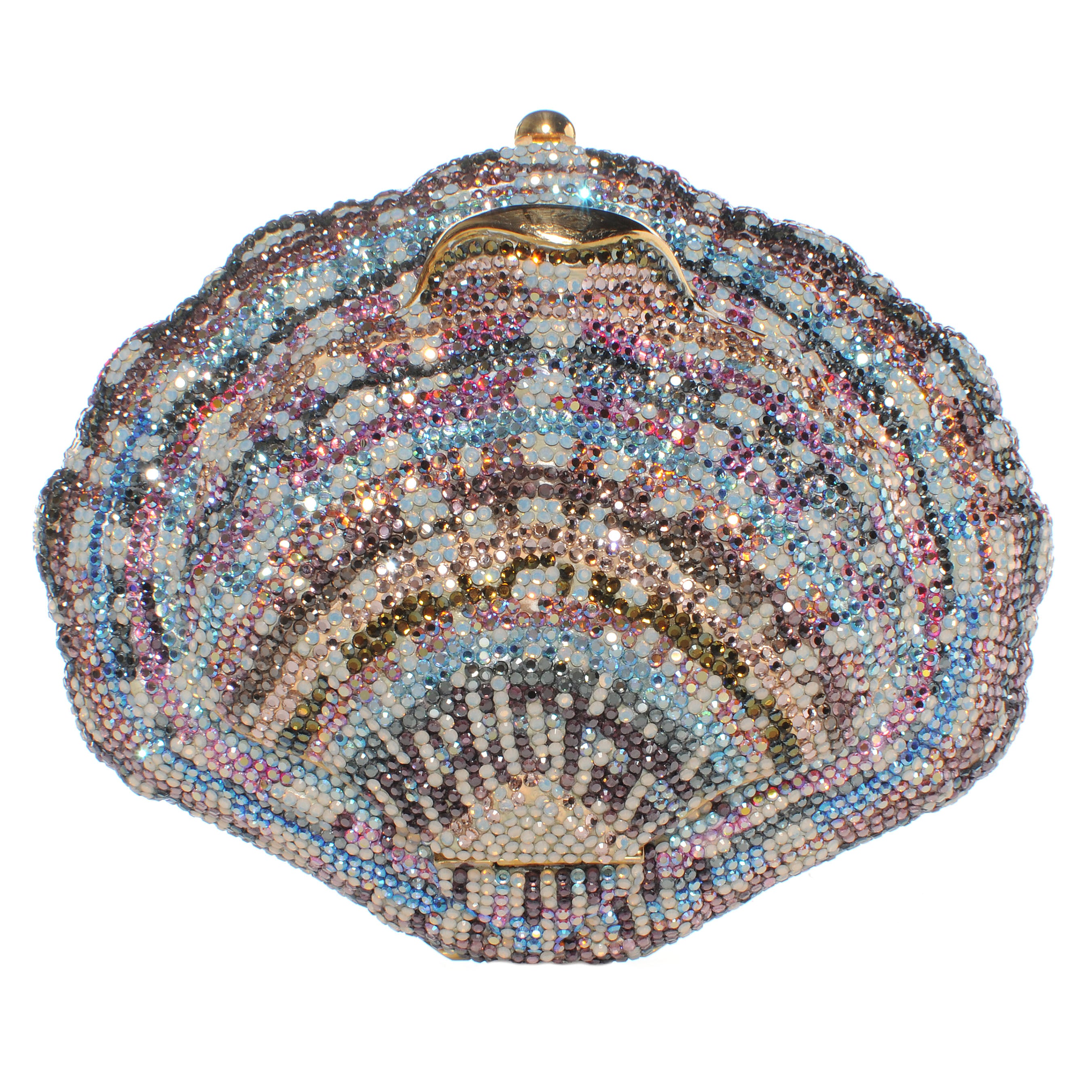 Judith Leiber Crystal Venus Clamshell Minaudiere Clutch Gold 44048 ...