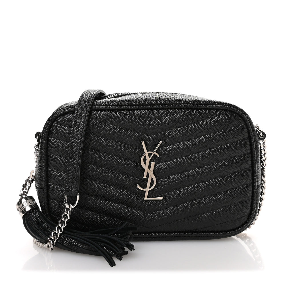 Saint Laurent Grain De Poudre Matelasse Monogram Mini Lou Camera Bag ...