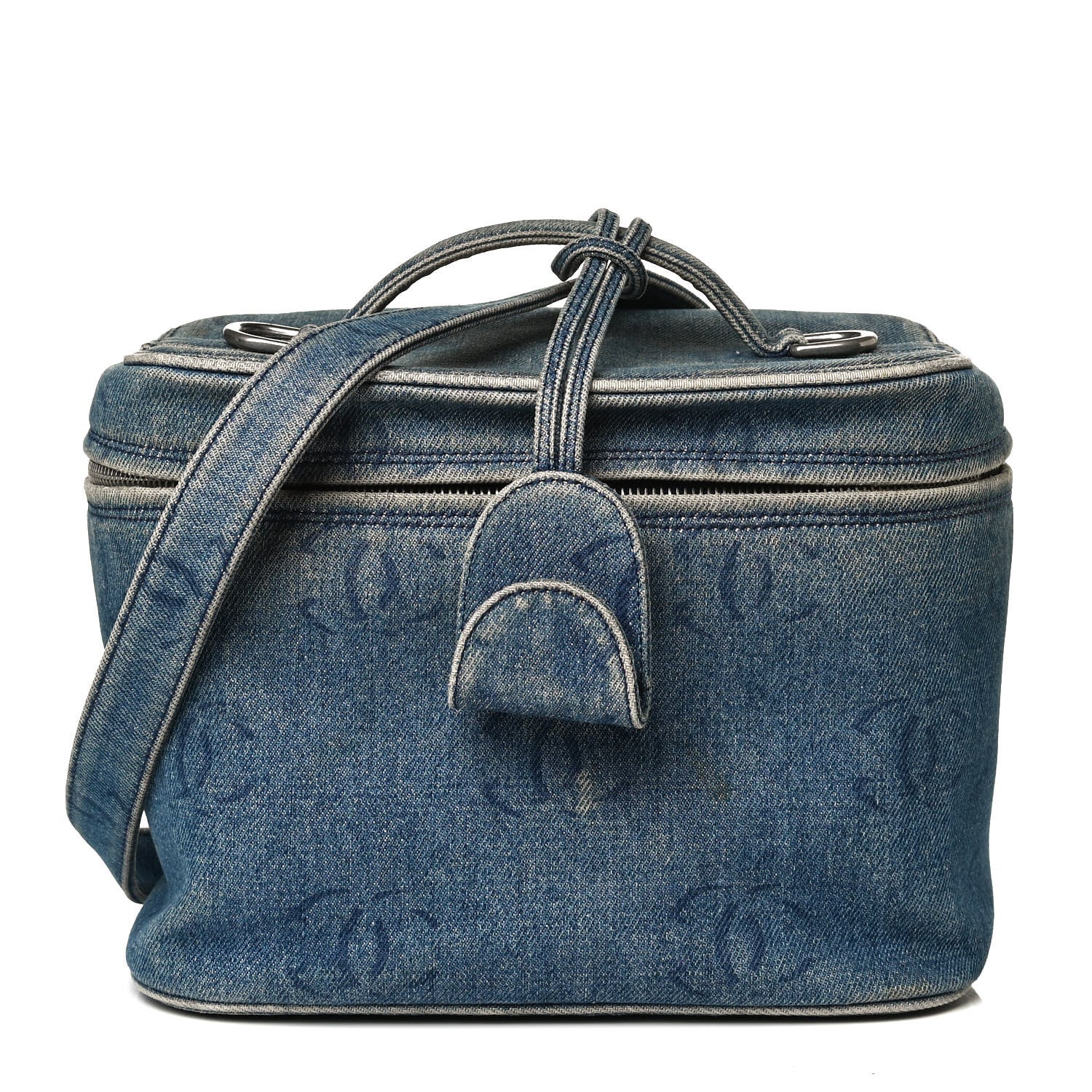 Chanel Denim Vanity Cosmetic Case Blue 869010 – FASHIONPHILE