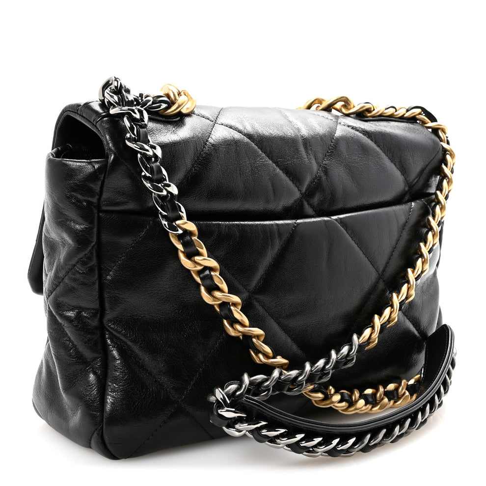 Chanel Goatskin Quilted Large Chanel 19 Flap Black 1800191 – FASHIONPHILE