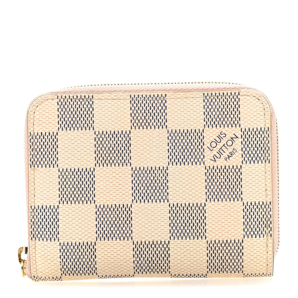 Louis Vuitton Damier Azur Zippy Coin Purse Rose Ballerine 1738343 ...