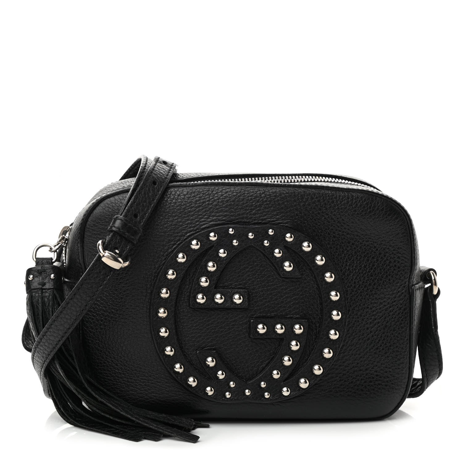 Gucci Pebbled Calfskin Studded Small Soho Disco Bag Black 1134218 ...