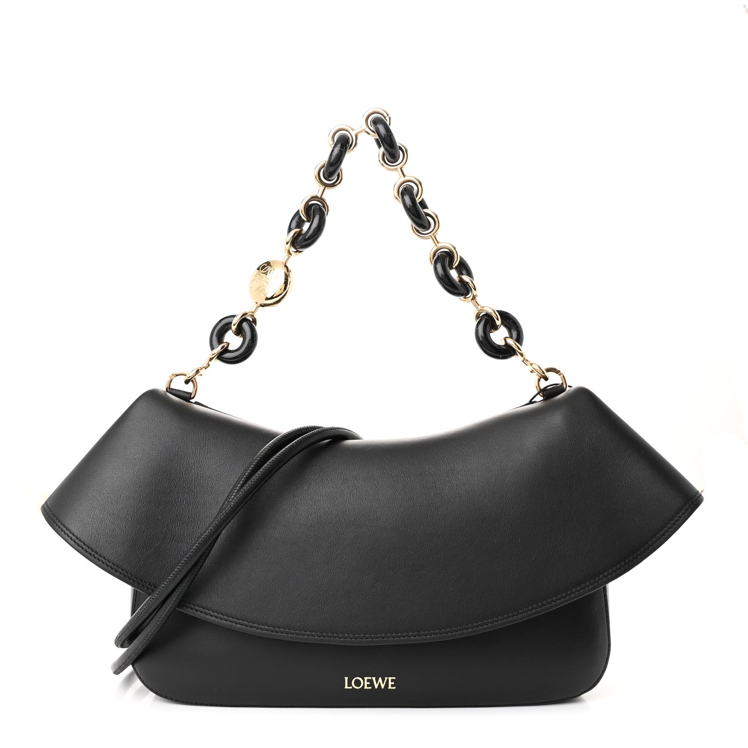 Loewe Smooth Calfskin Donut Chain Medium Ola Shoulder Bag Black 1759503 ...