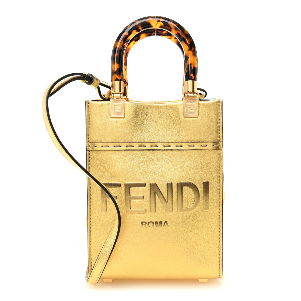 Fendi Vitello Catalan Mirror Plexiglass Mini Fendi Sunshine Shopper ...