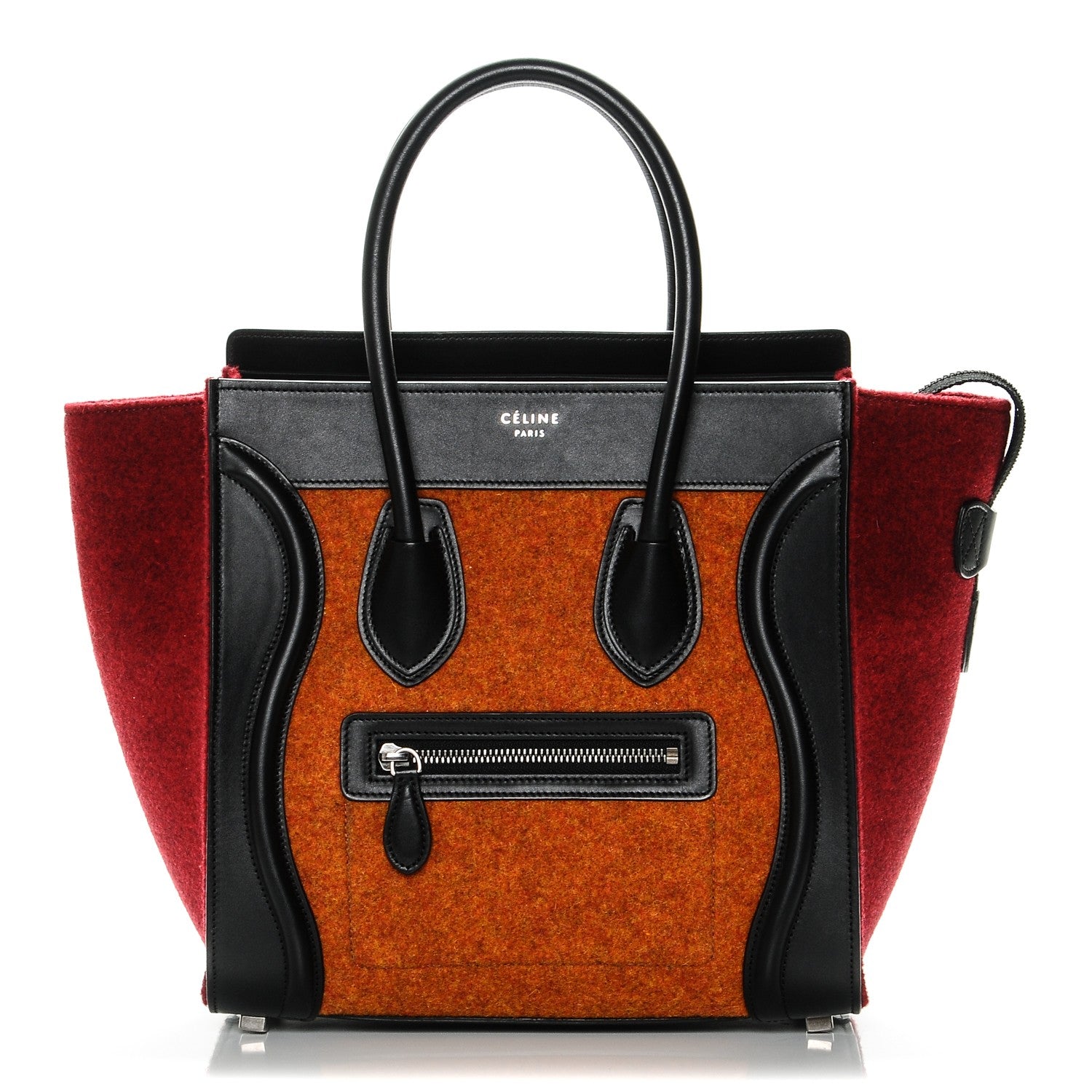 Celine Felt Smooth Calfskin Micro Tri-Color Luggage Orange 197144 ...