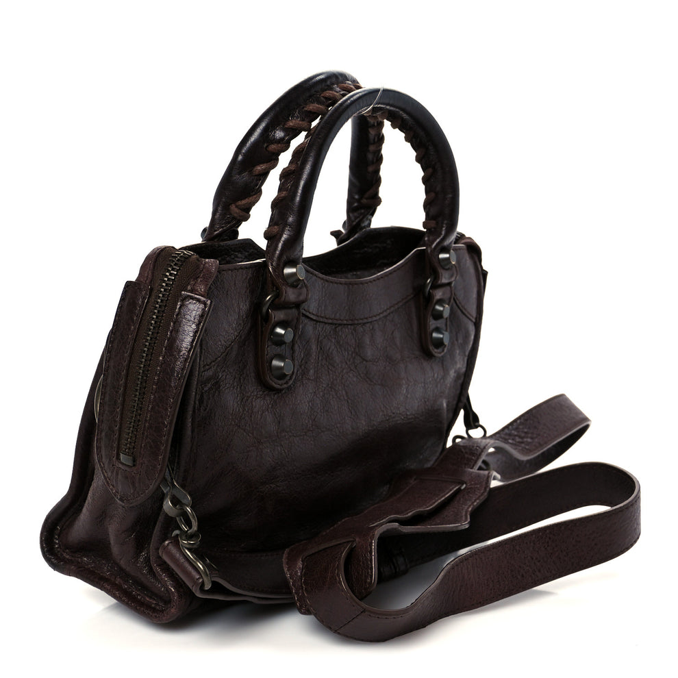 Balenciaga Agneau Classic Hardware Mini City Cigare Fonce 1774262 ...