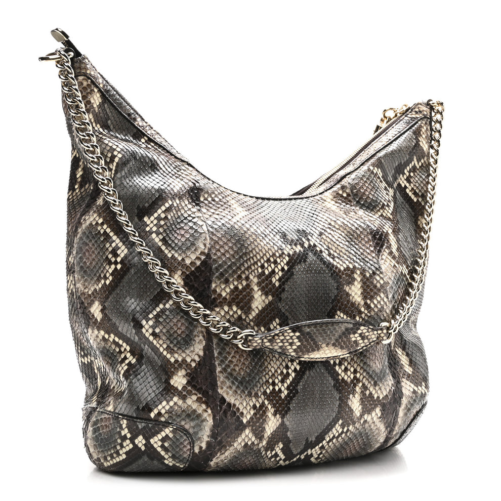 Gucci Python Medium Soho Chain Hobo Beige 1786093 – FASHIONPHILE