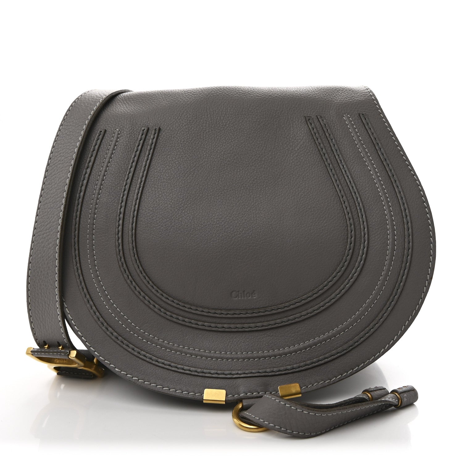 Chloe Calfskin Medium Marcie Round Crossbody Bag Cashmere Grey 1768551 ...