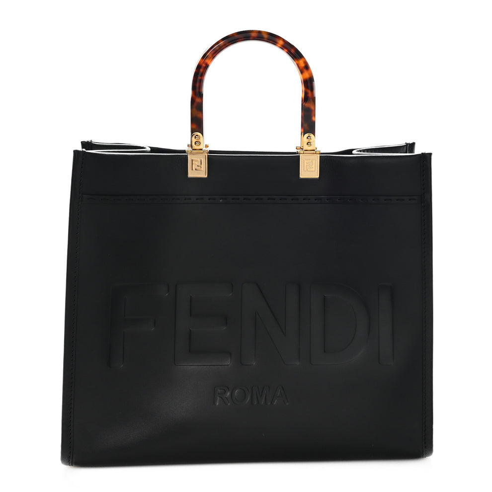 Fendi Vitello King Plexiglass Medium Fendi Sunshine Shopper Tote Black ...