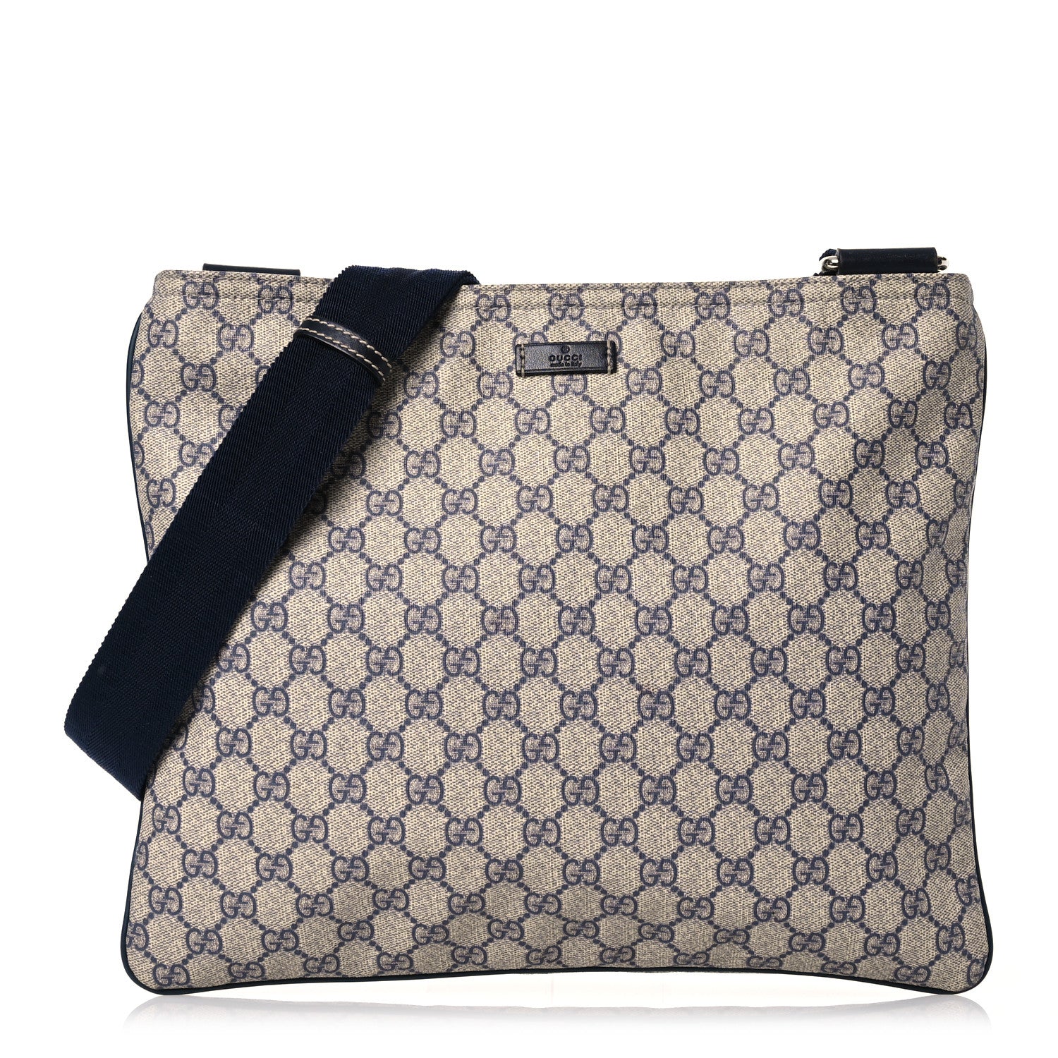 Gucci GG Plus Monogram Large Flat Messenger Bag Beige Blue 1605010 ...