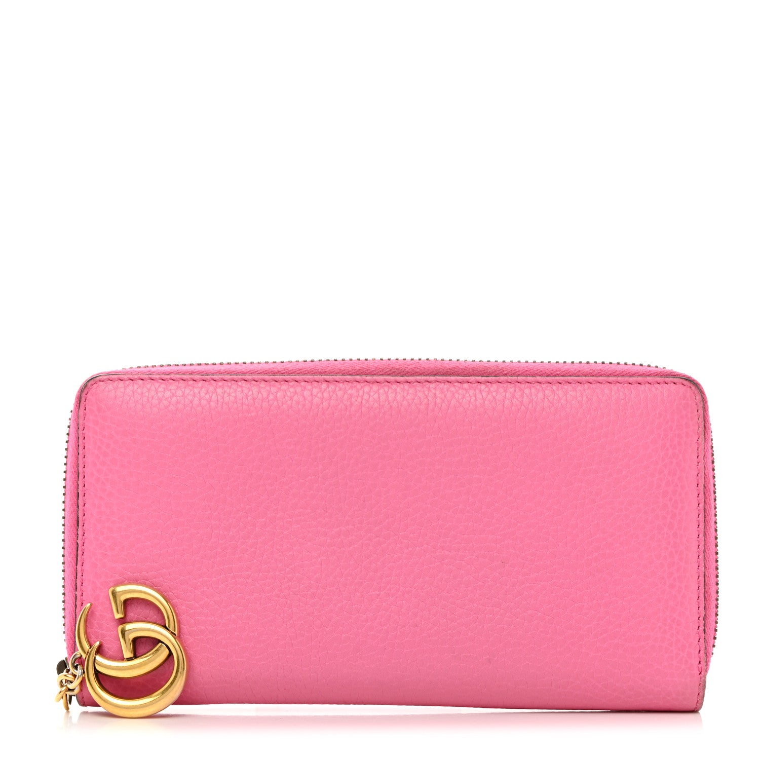 Gucci Cellarius Calfskin GG Marmont Charm Zip Around Wallet Pink ...