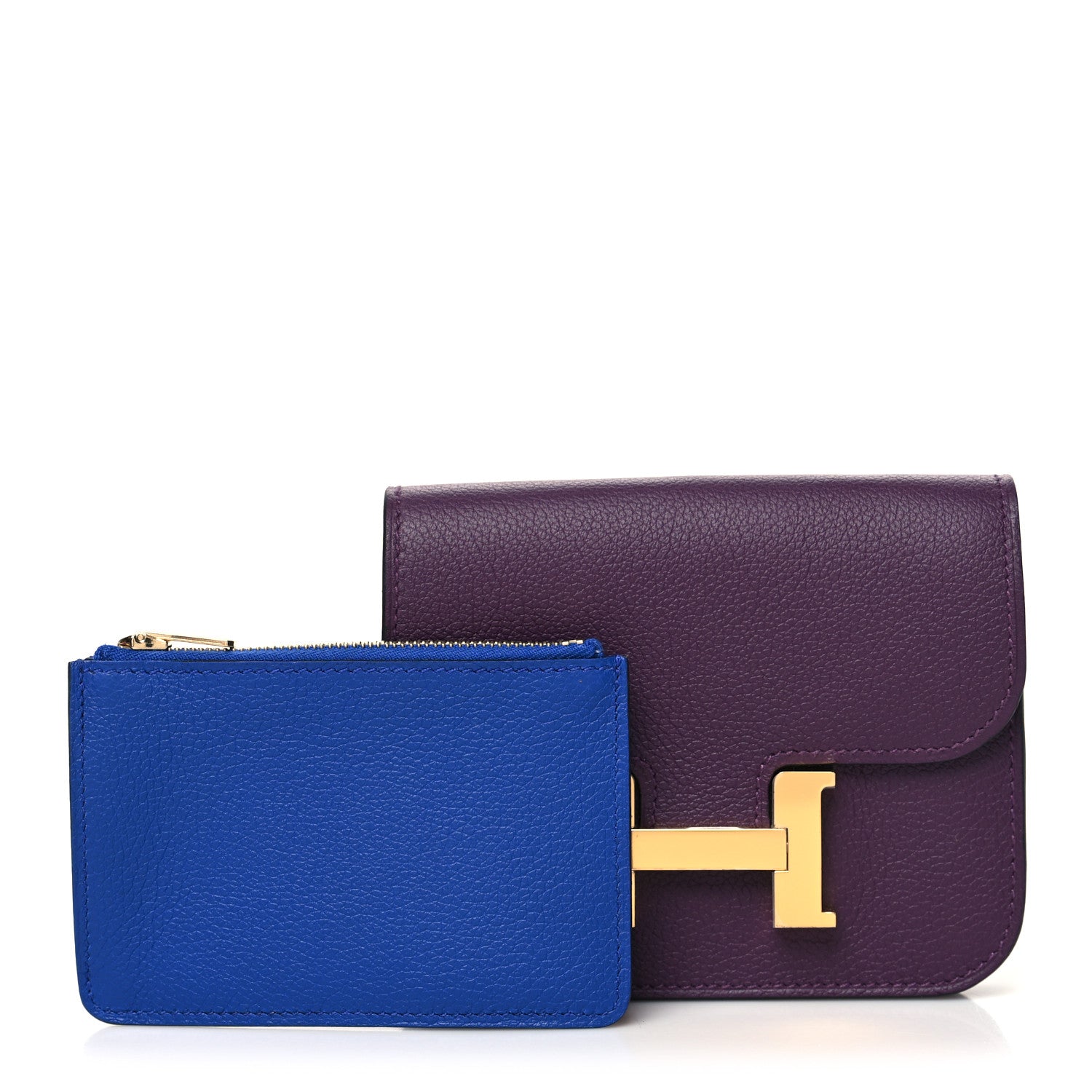 Hermes Evercolor Bi-Color Constance Slim Wallet Cassis Bleu Royale ...