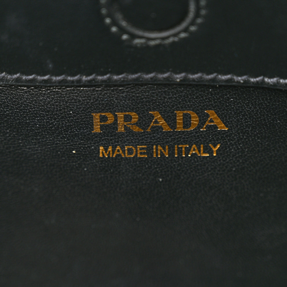 Prada City Calfskin Medium Metal Triangle Logo Bag Black 1788450 ...