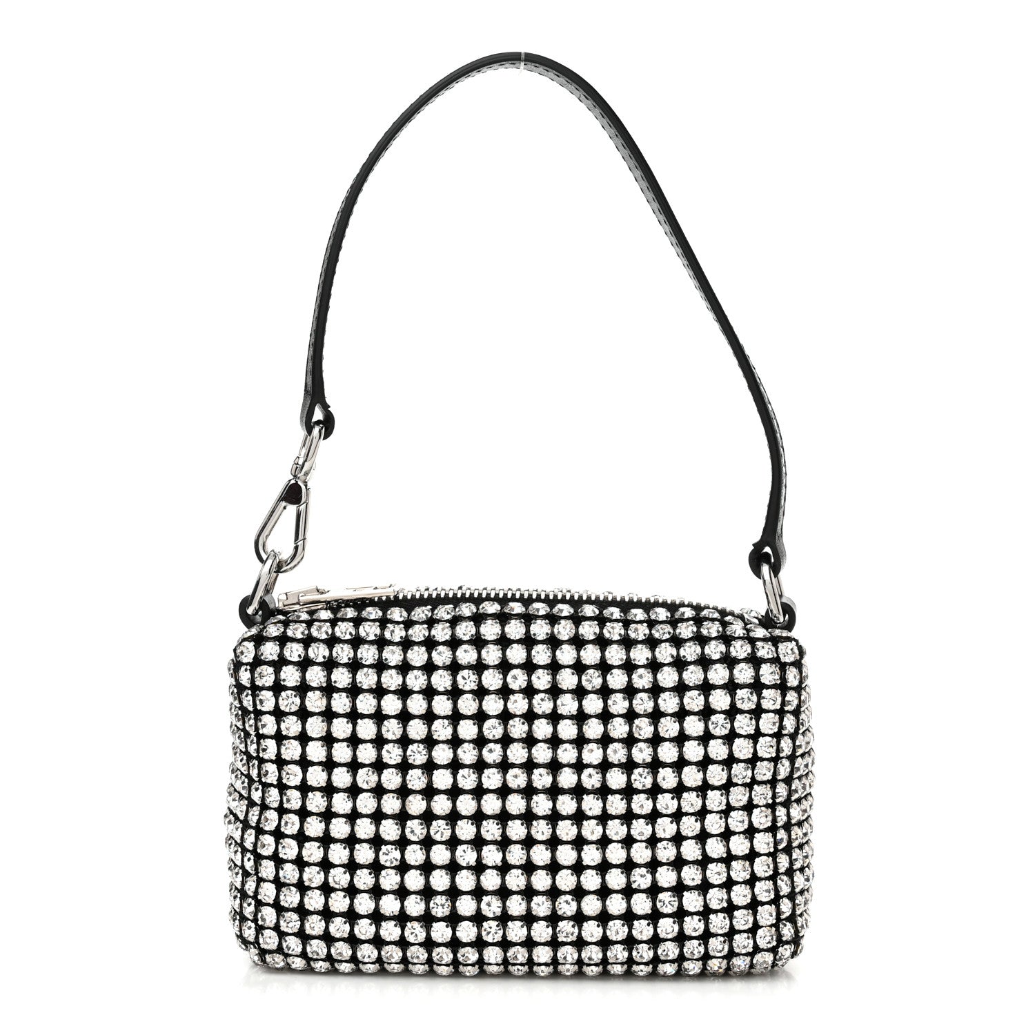Alexander Wang Mesh Crystal Rhinestone Mini Heiress Pouch Black Silver ...