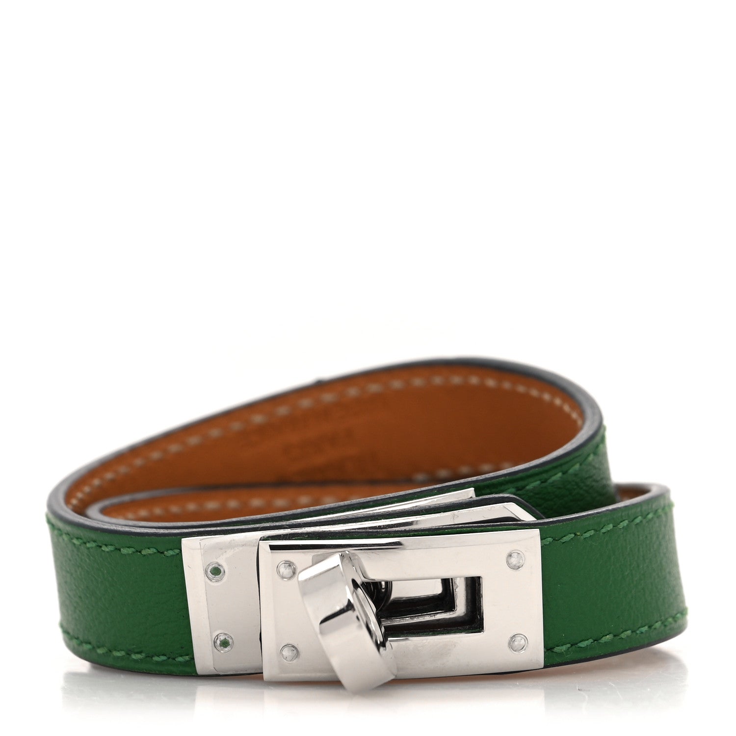 Hermes Chamonix Kelly Double Tour Bracelet XS Vert Bengale 1264685 ...