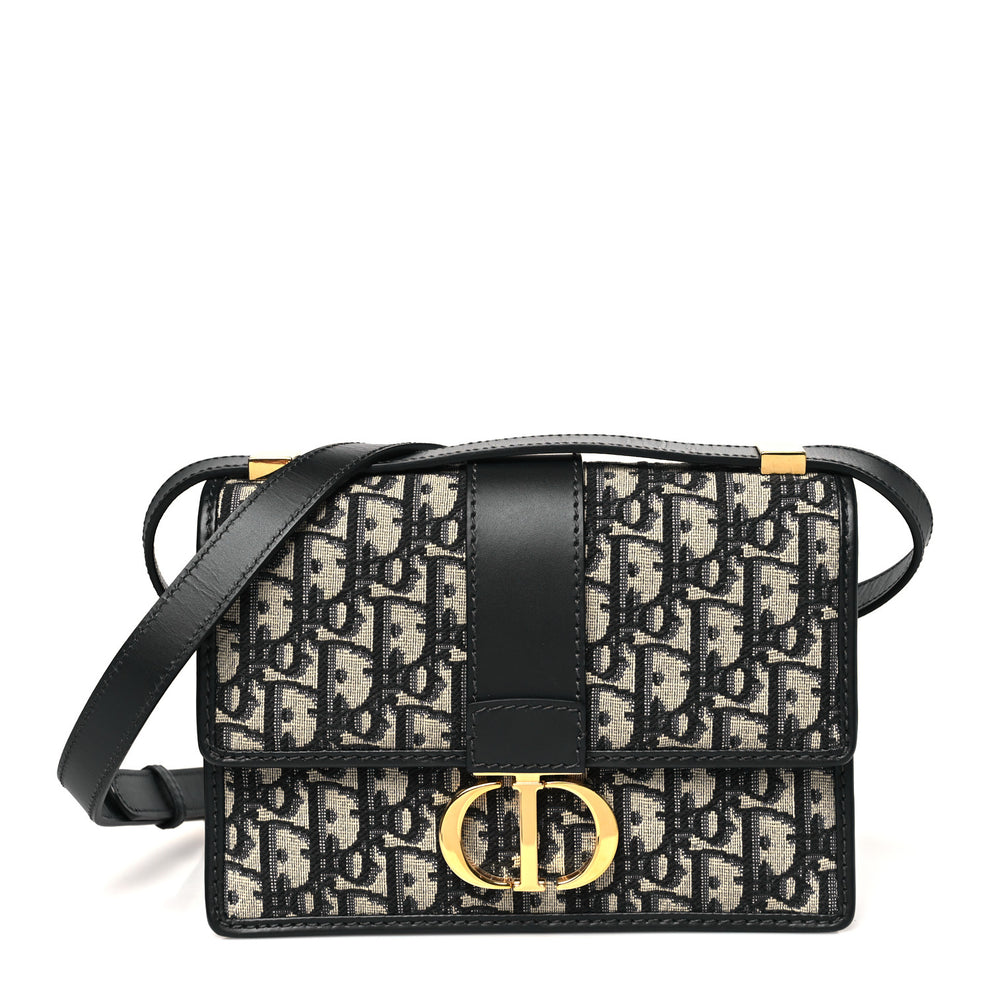 Christian Dior Oblique Small 30 Montaigne Flap Bag Blue 1771830 ...