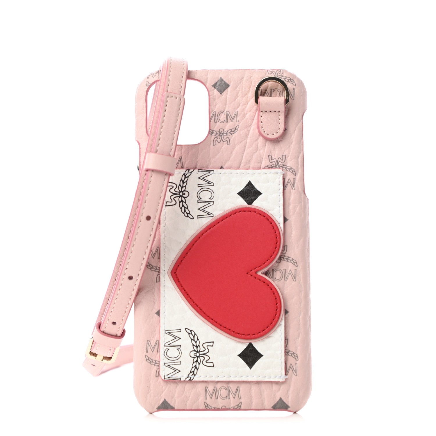 MCM Visetos Crossbody Heart iPhone 11 Max Pro Case Pink 934136 ...