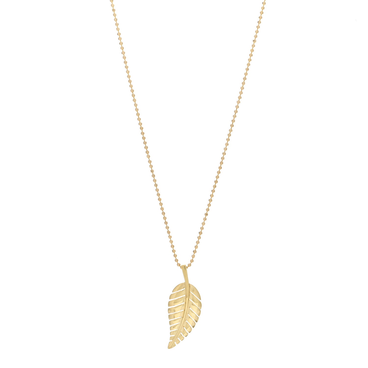 Jennifer Meyer 18K Yellow Gold Small Leaf Necklace 1295982 – FASHIONPHILE