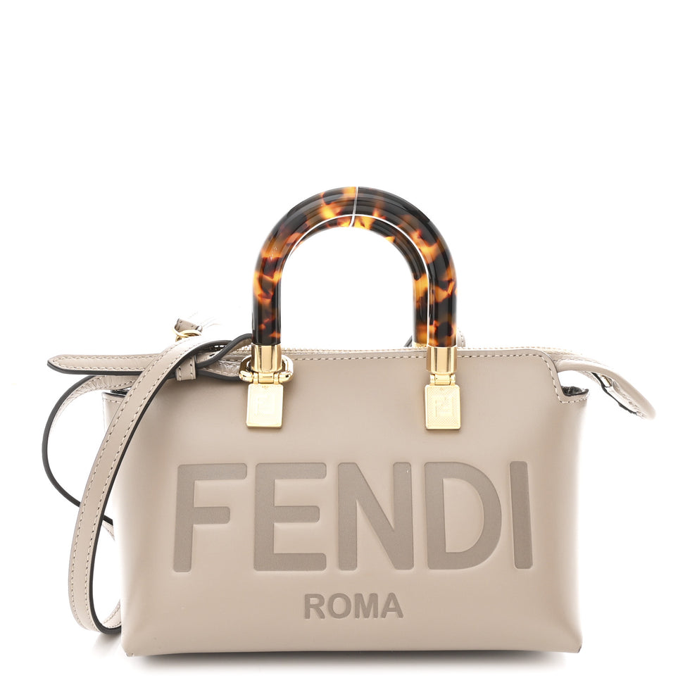 Fendi Vitello King Plexiglass Logo Embossed Mini By The Way Top Handle ...