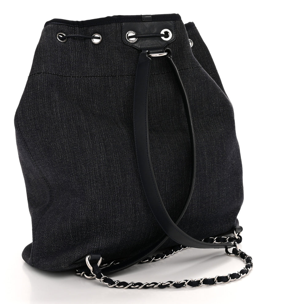 Chanel Canvas Large Deauville Backpack Denim Blue 1782570 – FASHIONPHILE