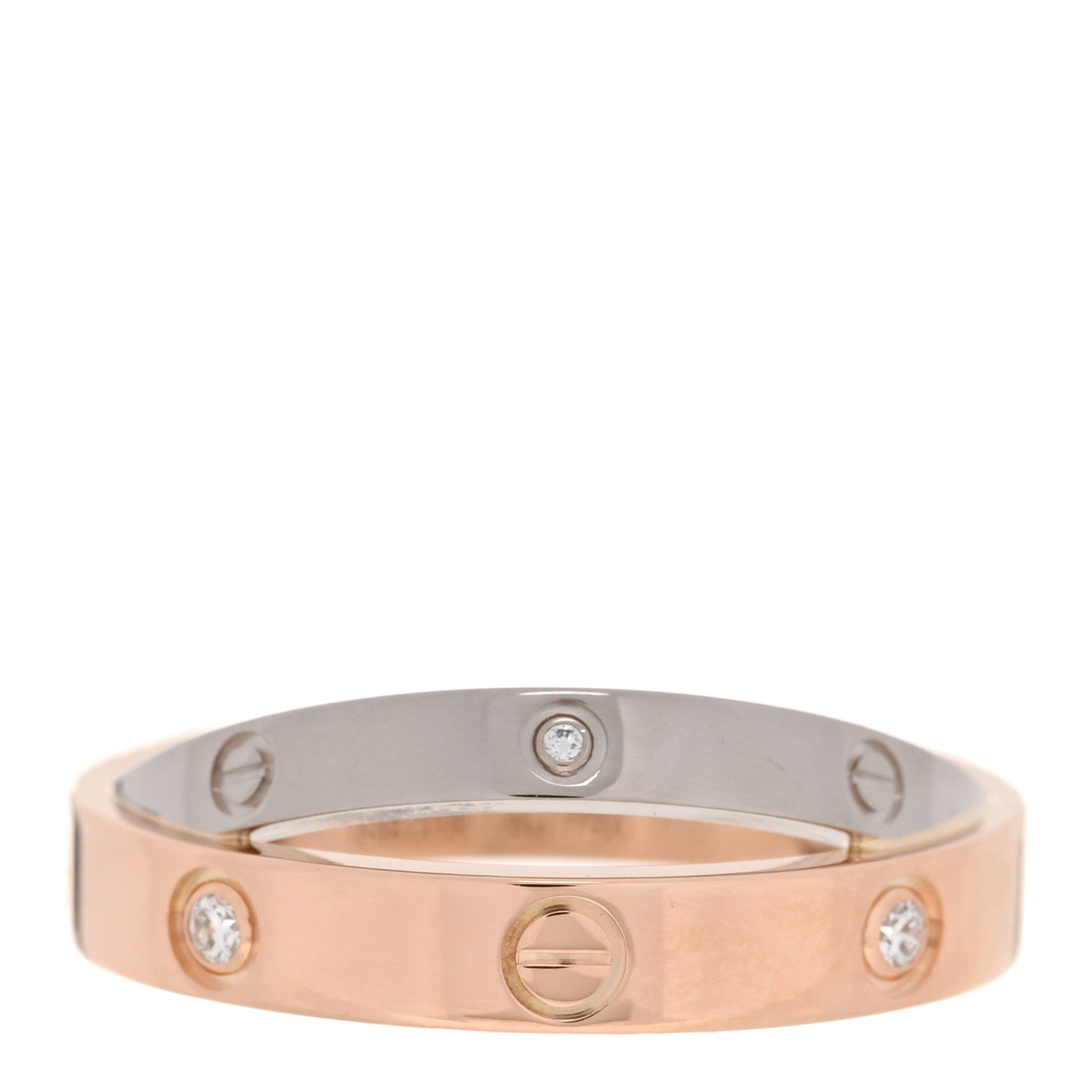 Cartier 18K Pink White Gold 6 Diamond LOVE Ring 52 6 1294229 – FASHIONPHILE