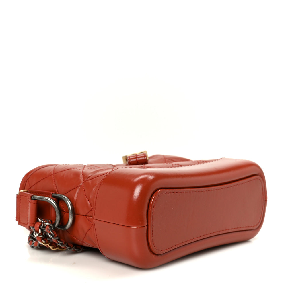 Chanel Aged Calfskin Quilted Small Gabrielle Hobo Red 1887986 ...