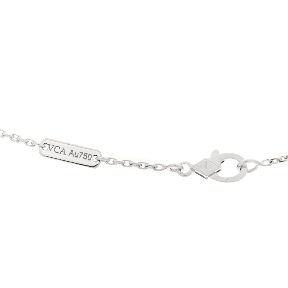 Van Cleef & Arpels 18K White Gold Diamond Vintage Alhambra Pendant ...