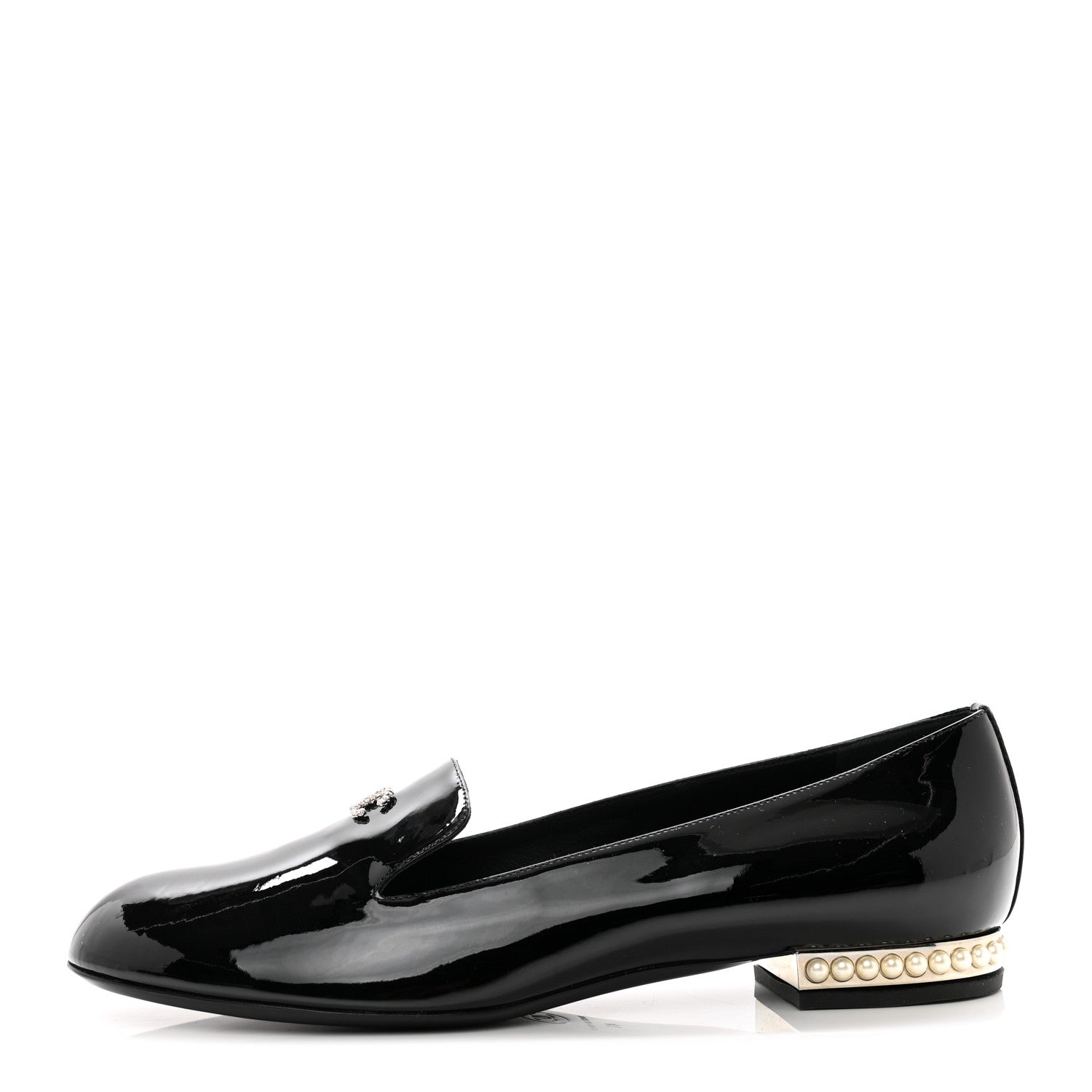 Chanel Patent Calfskin Pearl CC Loafers 41 Black 1465497 – FASHIONPHILE