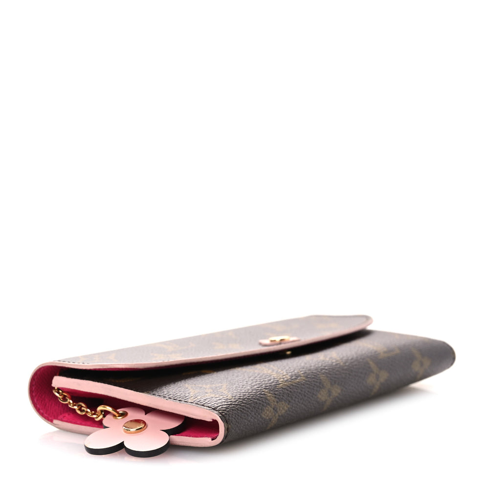 Louis Vuitton Monogram Bloom Flower Emilie Wallet Fuchsia 1787140 ...