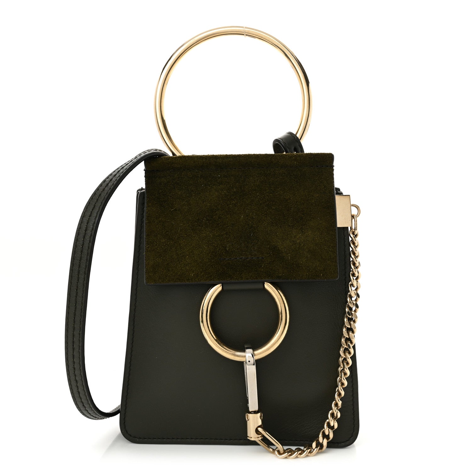 Chloe Suede Calfskin Mini Faye Bracelet Bag Deep Forrest 1646806 ...