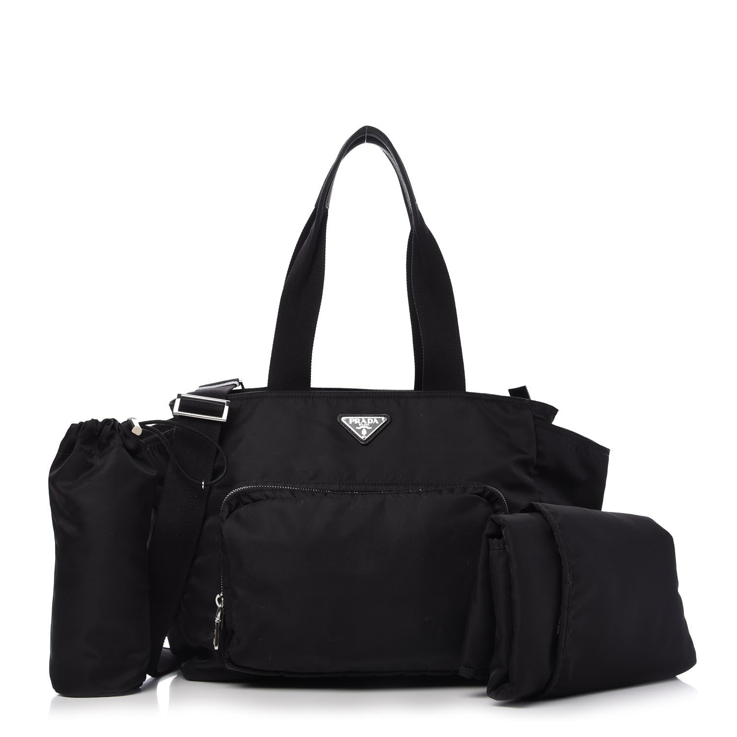 Prada Tessuto Nylon Vela Diaper Bag Black 731207 – FASHIONPHILE