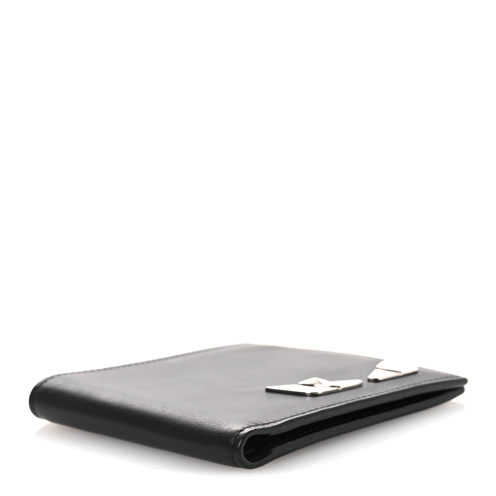 Fendi Calfskin Metal Monster Eyes Bi-fold Wallet Black 1816357 ...