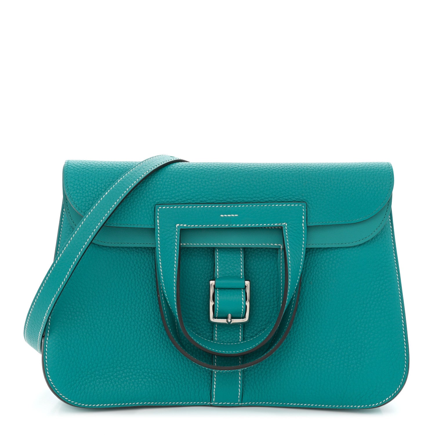 Hermes Taurillon Clemence Halzan 31 GM Vert Verone 1594269 – FASHIONPHILE