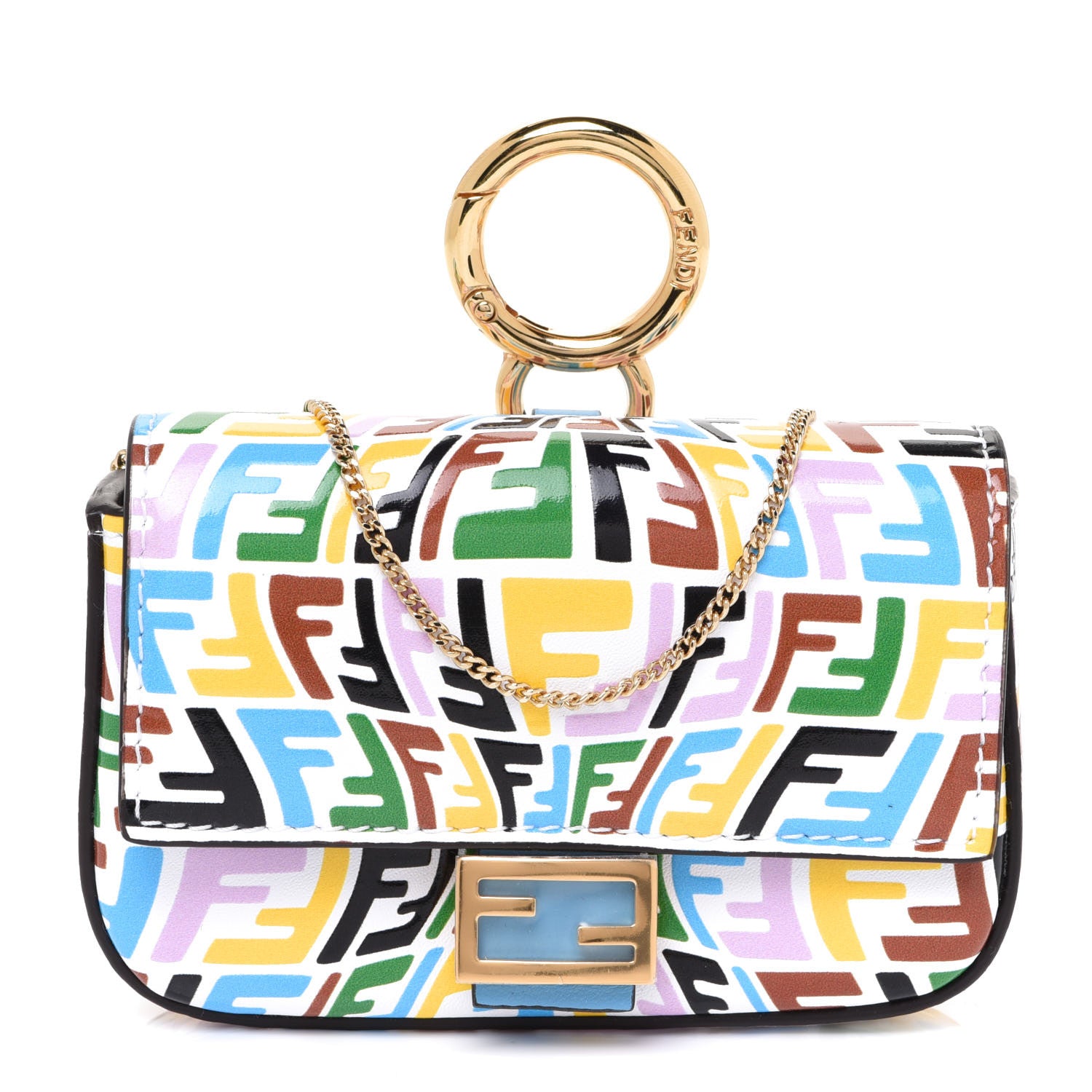 Fendi X SARAH COLEMAN Vitello Liberty Ceylon Micro FF Fish Eye Embossed ...