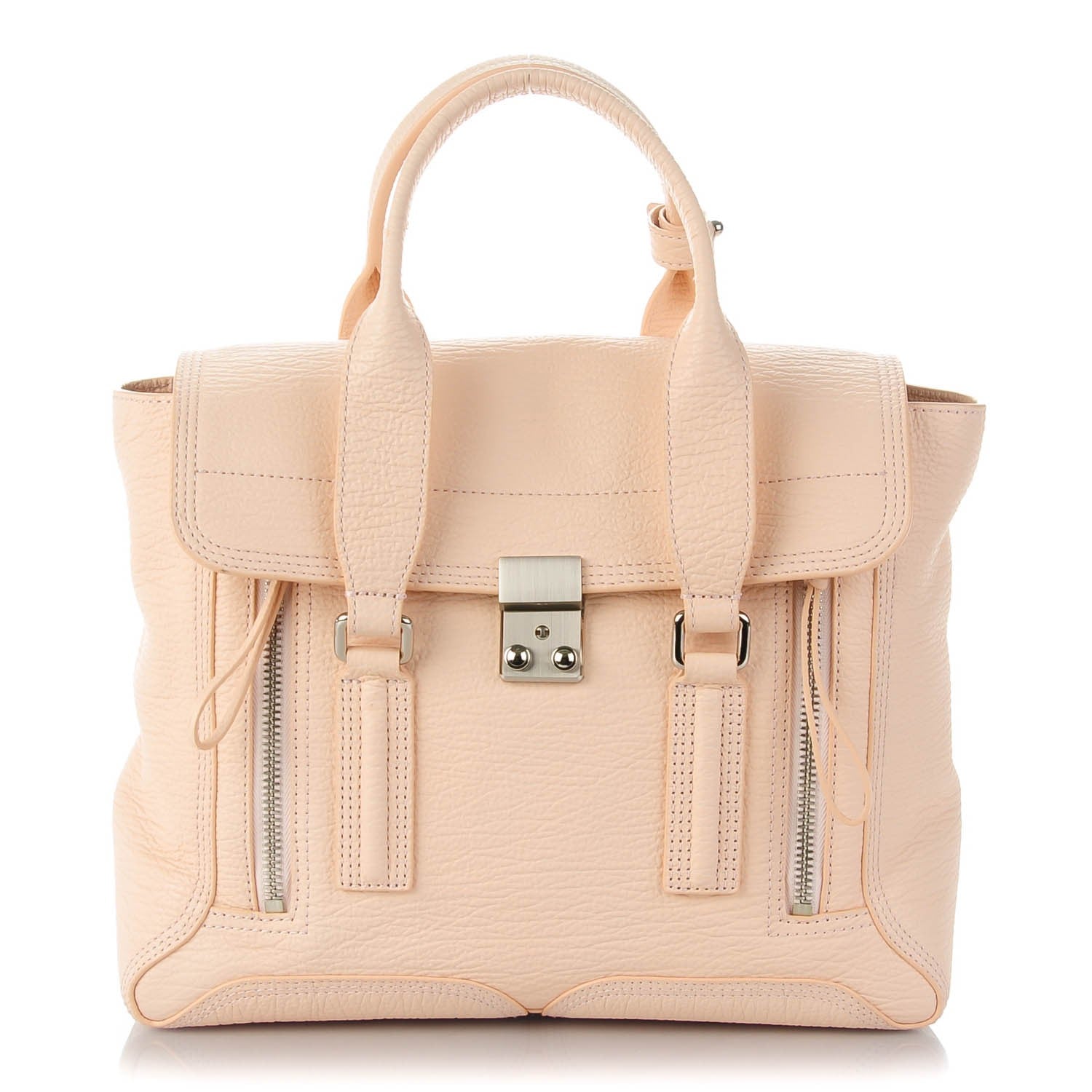 3.1 Phillip Lim 3.1 Textured Calfskin Medium Pashli Satchel White Peach ...