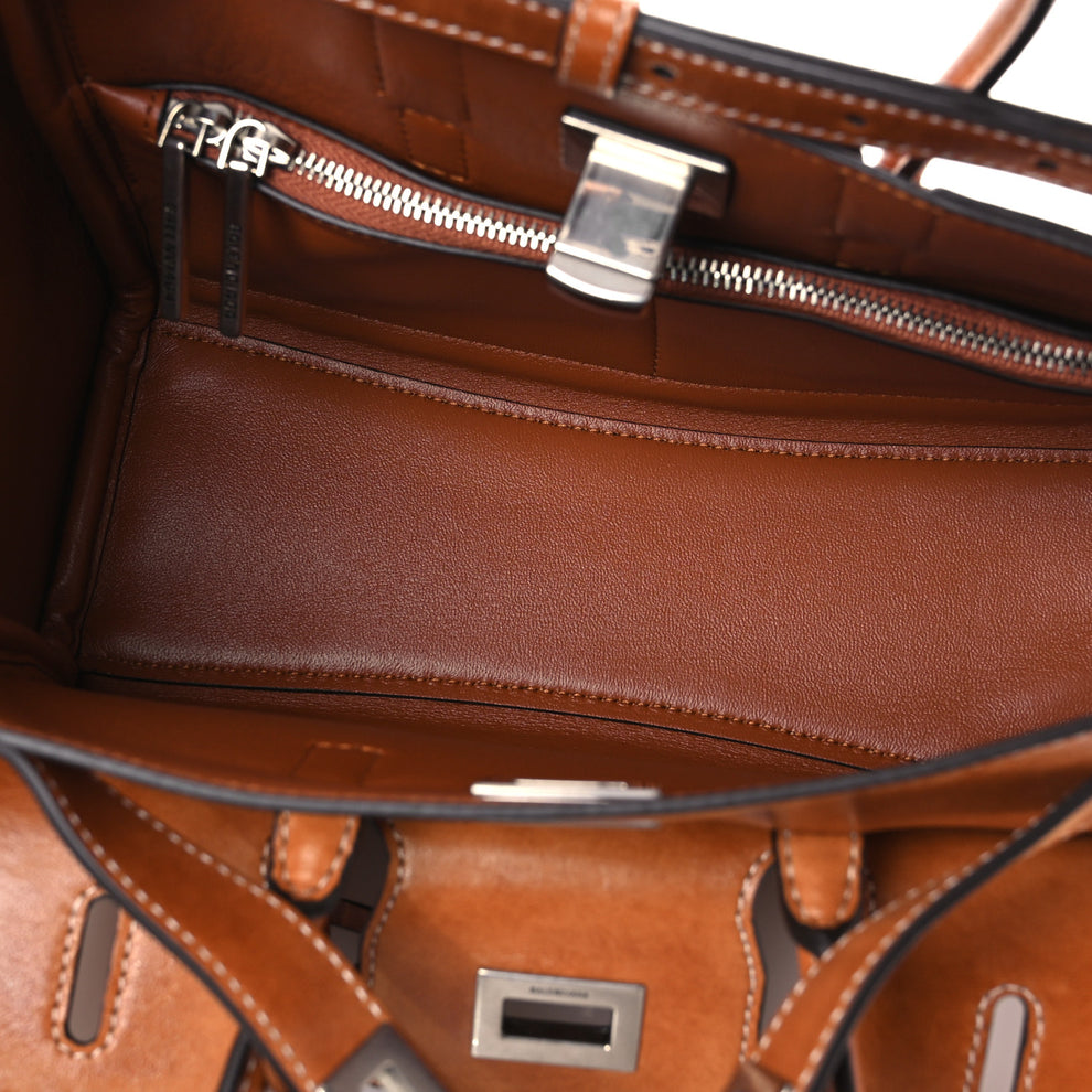 Balenciaga Vegetable Tanned Lambskin Mini Bel Air Carry All Bag Tan ...