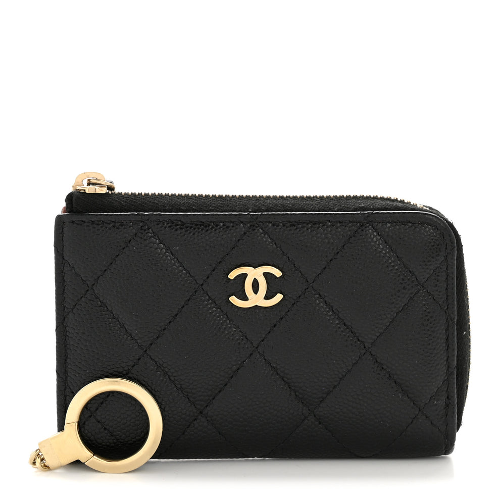Chanel Caviar Quilted Zipped Key Holder Case Black 1866821 – FASHIONPHILE