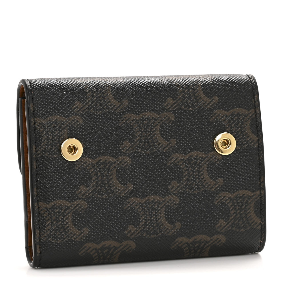 Celine Canvas Triomphe Compact Triomphe Wallet With Coin Purse Tan 1777093 – FASHIONPHILE