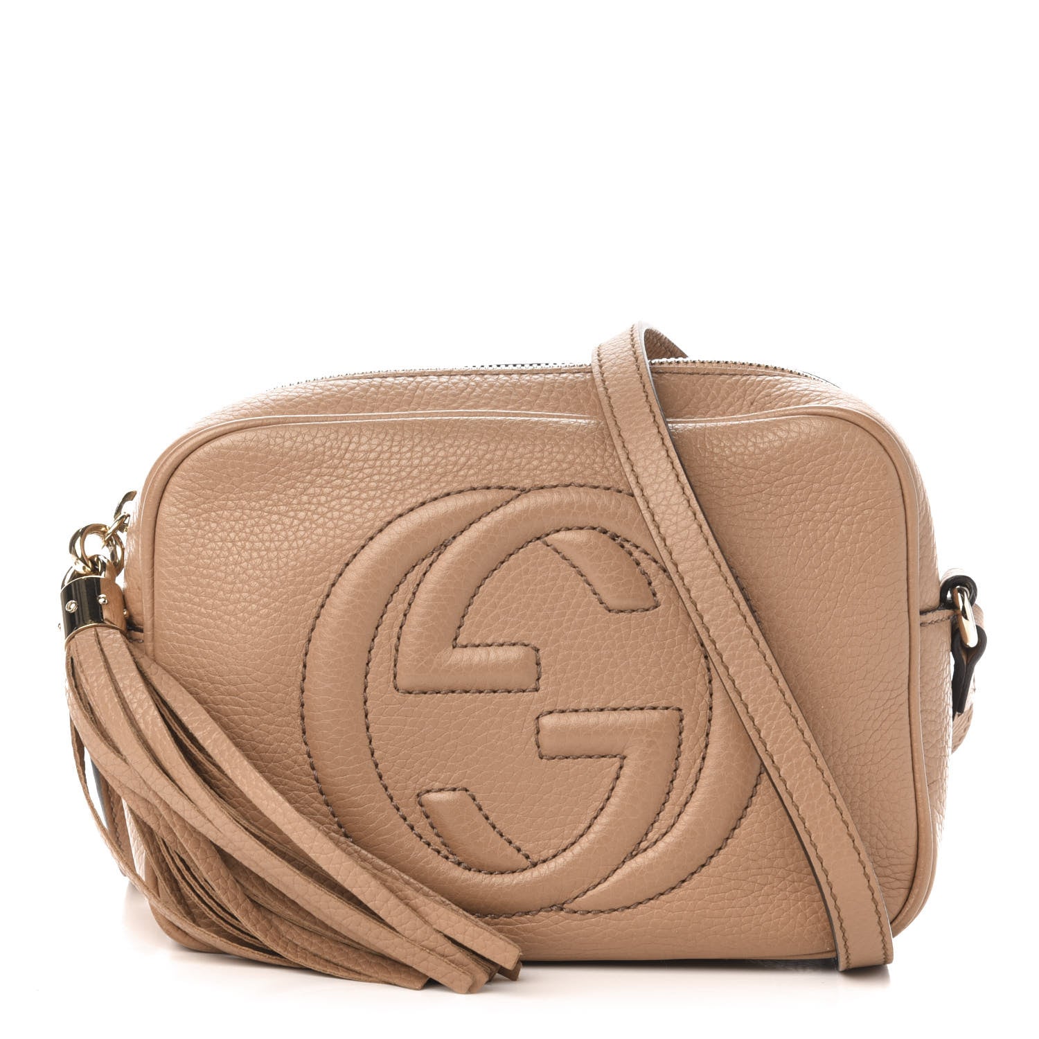 Gucci Pebbled Calfskin Small Soho Disco Bag Camelia 690151 – FASHIONPHILE