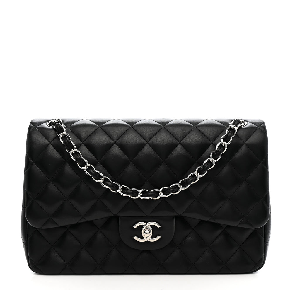 Chanel Lambskin Quilted Jumbo Double Flap Black 1791984 – FASHIONPHILE
