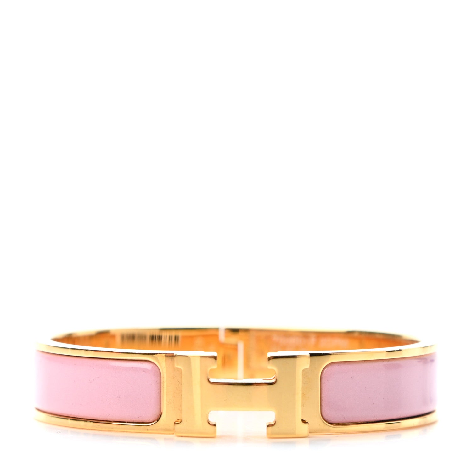 Hermes Enamel Narrow Clic Clac H Bracelet PM Rose Nacarat 819559 ...