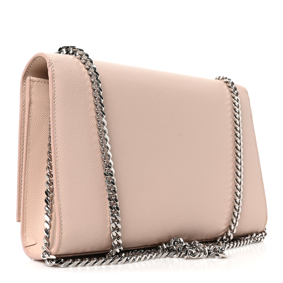 Saint Laurent Grain De Poudre Medium Classic Monogram Kate Satchel Rose Poudre 1777130 ...