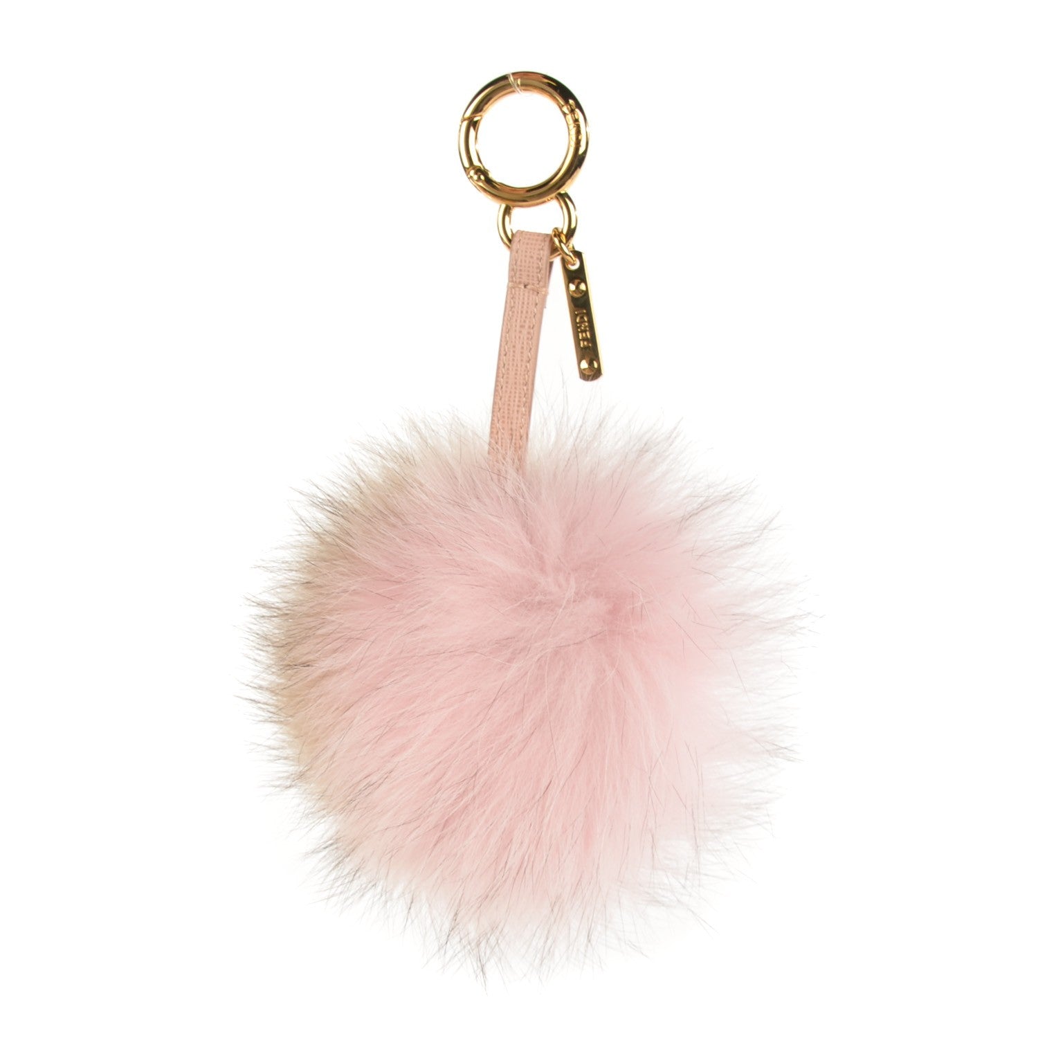 Fendi Fox Fur Vitello Elite Bi-Color Pom Pom Bag Charm Rosa Cammello ...