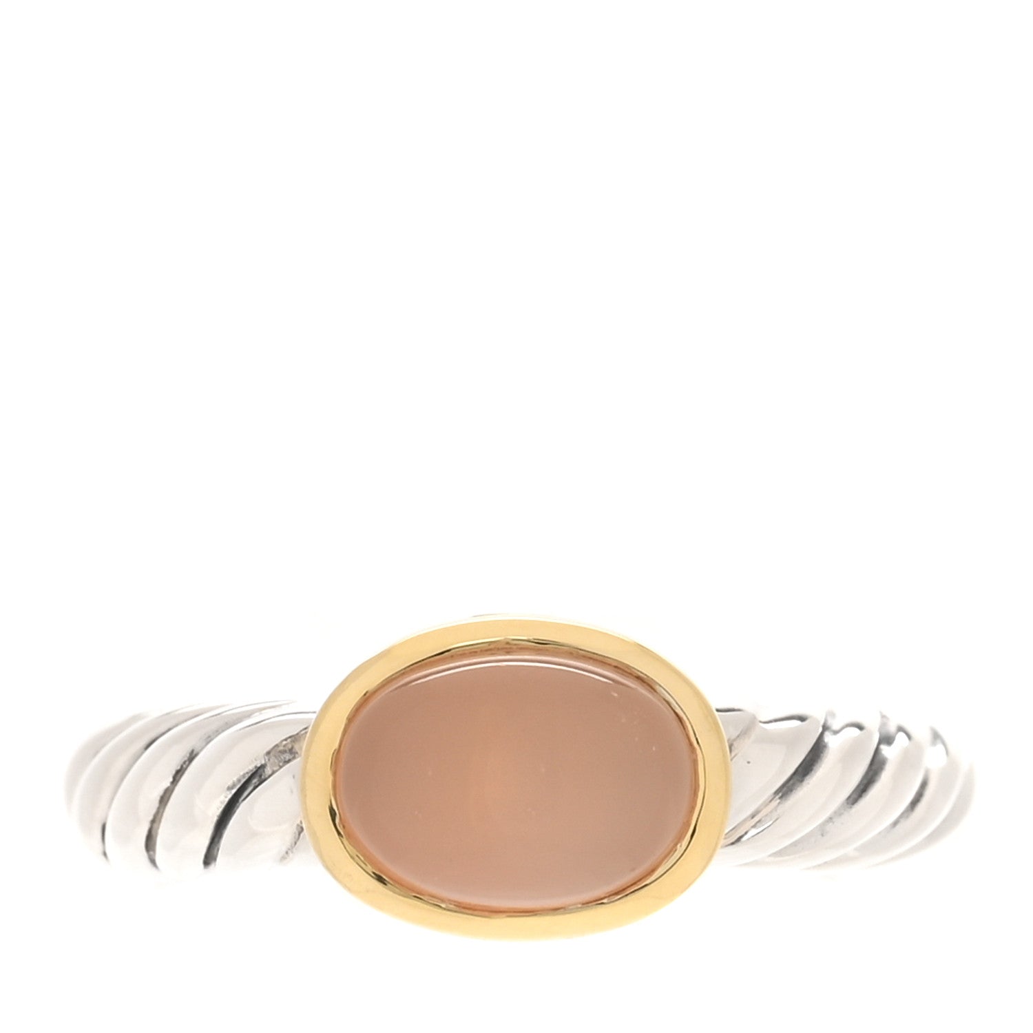 David Yurman Sterling Silver 18K Yellow Gold Pink Moonstone 8mm ...