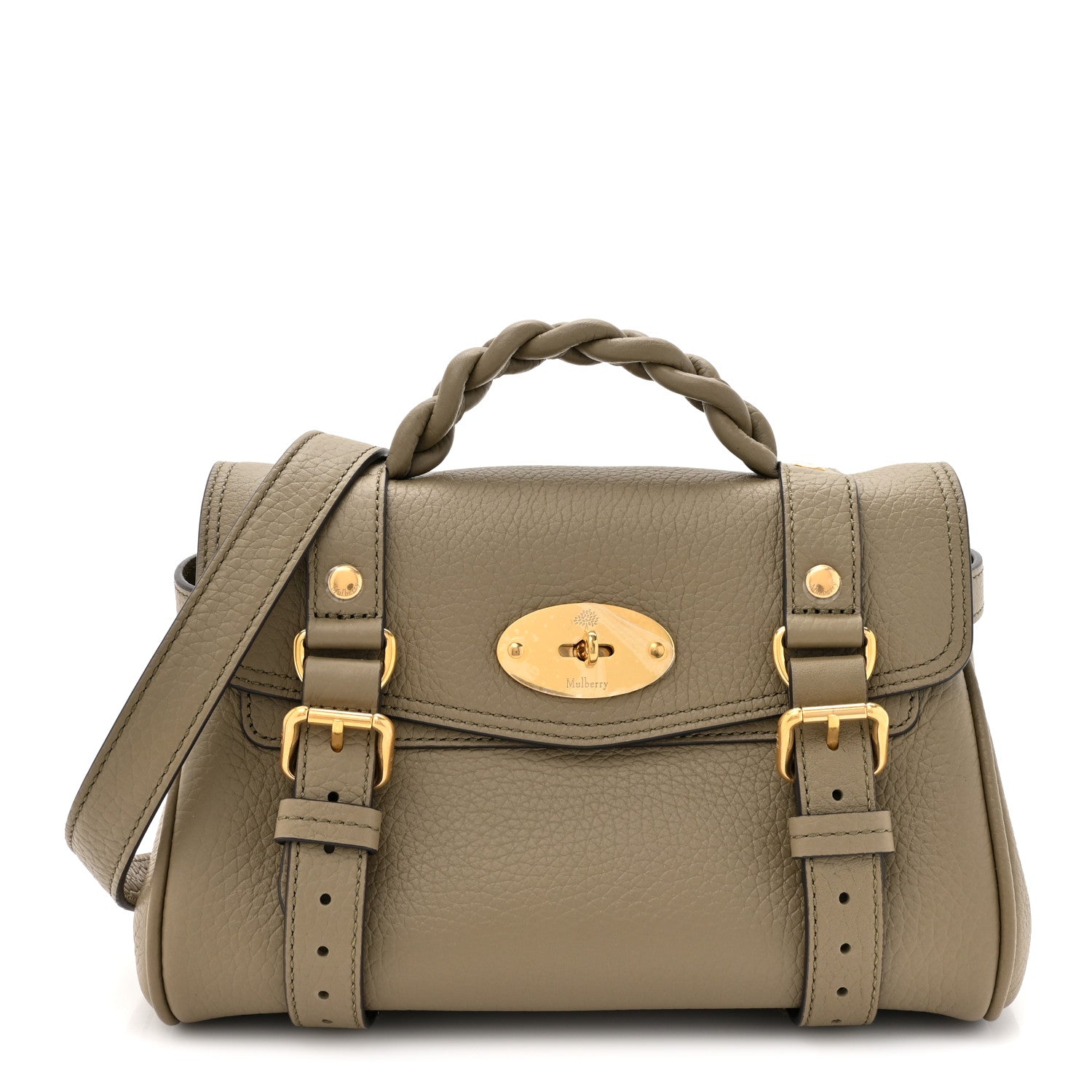 Mulberry Heavy Grain Mini Alexa Linen Green 1541900 – FASHIONPHILE