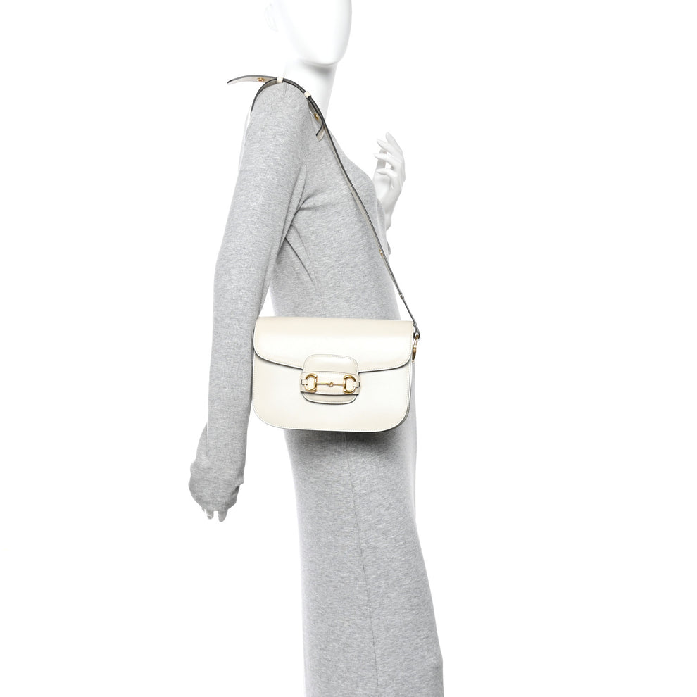 Gucci Azalea Calfskin Horsebit 1955 Shoulder Bag Mystic White 1879643 ...