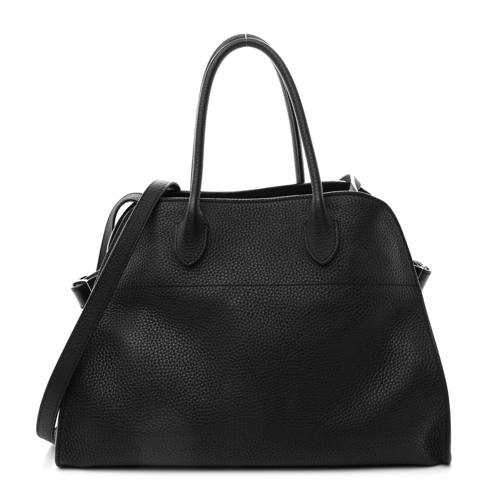 The Row Matte Grained Calfskin Soft Margaux 12 Black 1795467 – FASHIONPHILE